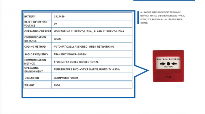 50mA Smart Wireless Fire Hydrant Button Industrial Fire Gas Detection ...